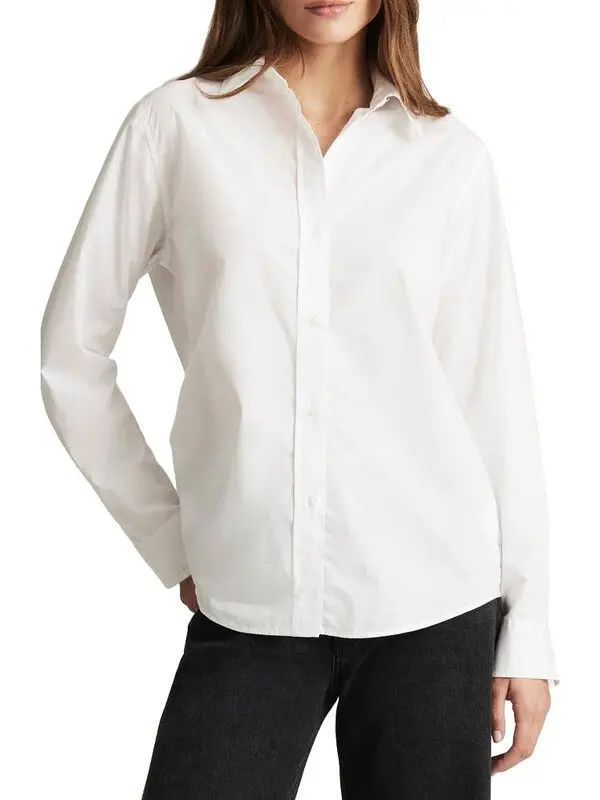 MAVI Classic Fit Cotton Button-up Shirt - White