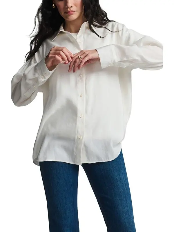 MAVI Modal Blend Button-up Shirt - Antique White