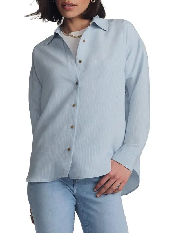 MAVI Pinstripe Button-up Shirt - Air Blue Stripe