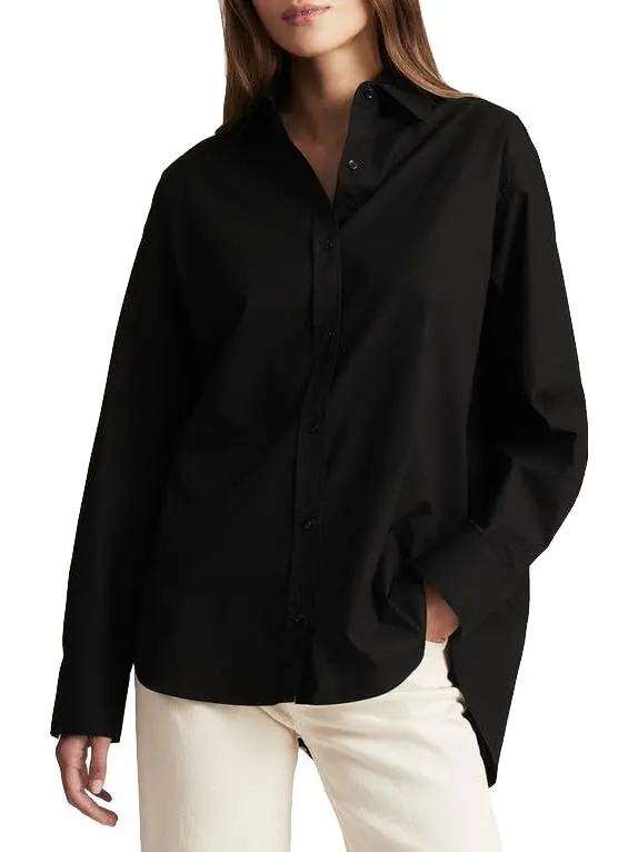 MAVI Oversized Cotton Button-up Shirt - Black