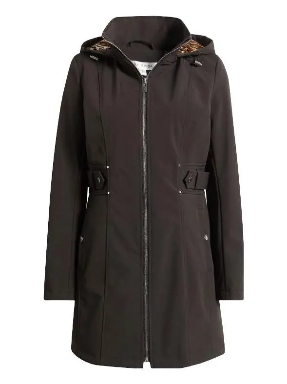 Via Spiga Water Repellent Soft Shell Coat - Black