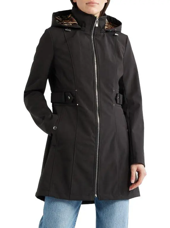 Via Spiga Water Repellent Soft Shell Coat - Black