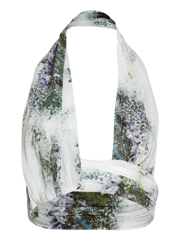 Christopher Esber Absence Print Wrap Crop Top - Multicolor