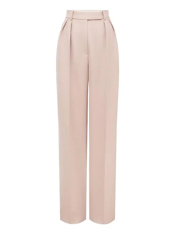 Alex Perry Suiting Wide-leg Tapered Trousers - Pink