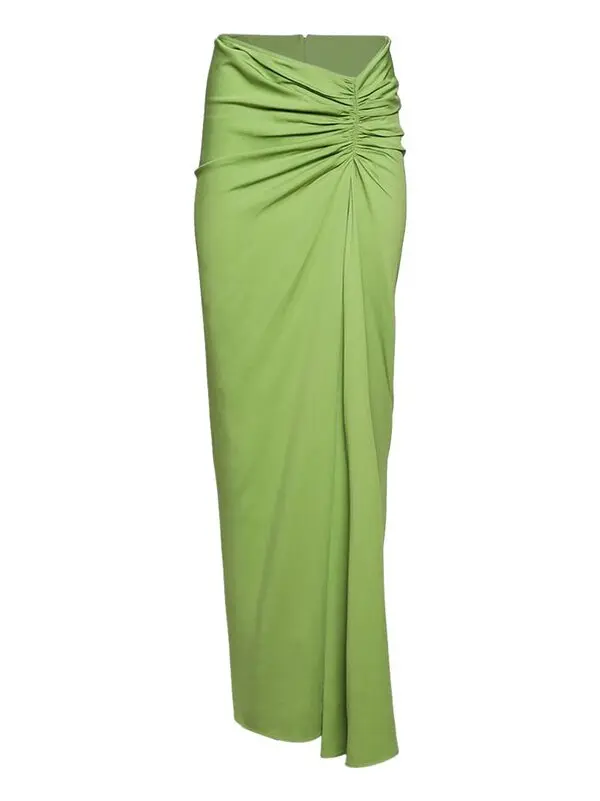 Christopher Esber Side Ruched Maxi Skirt - Green