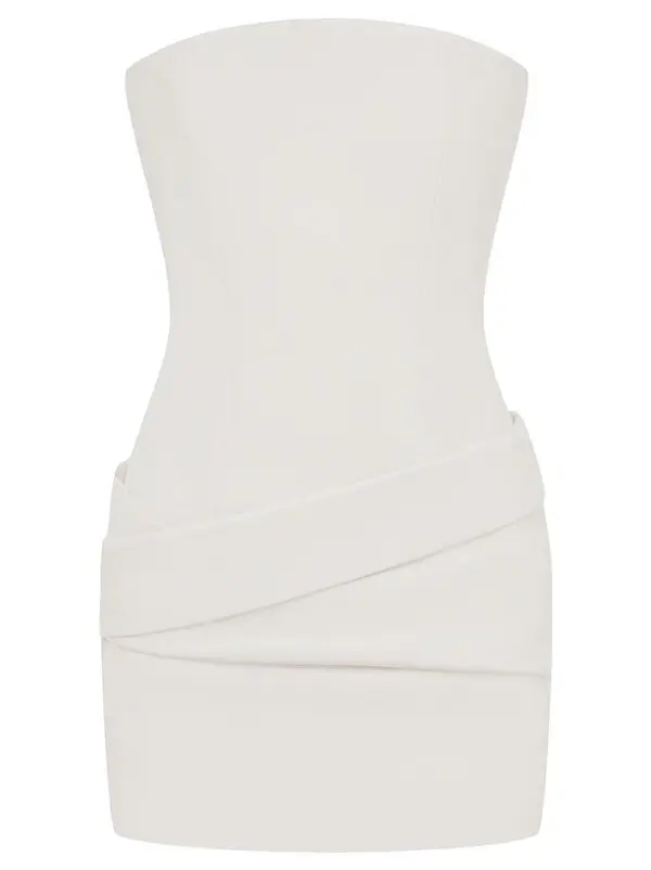 Alex Perry Leather Mini Dress - White