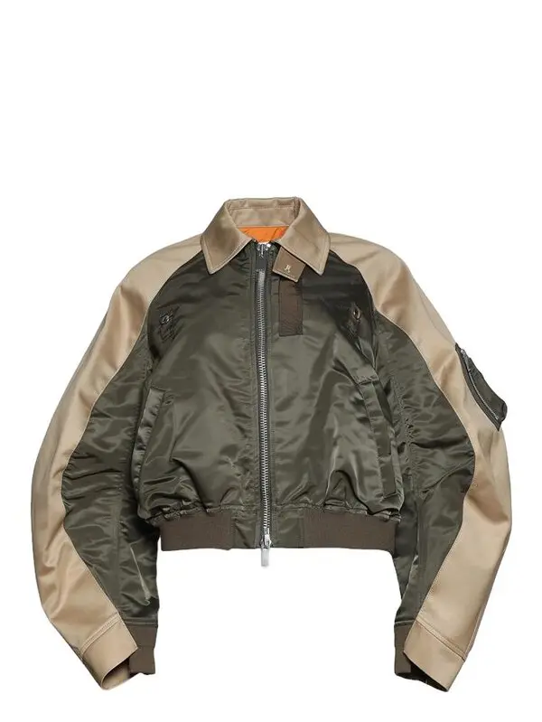 Sacai Cotton Chino X Nylon Twill Blouson - Khaki