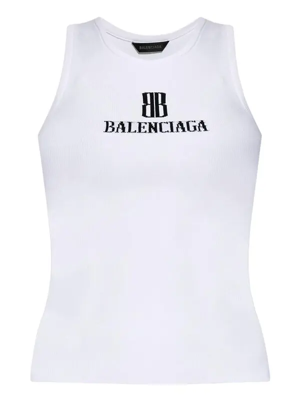 Balenciaga Sleeveless Tank Top - White
