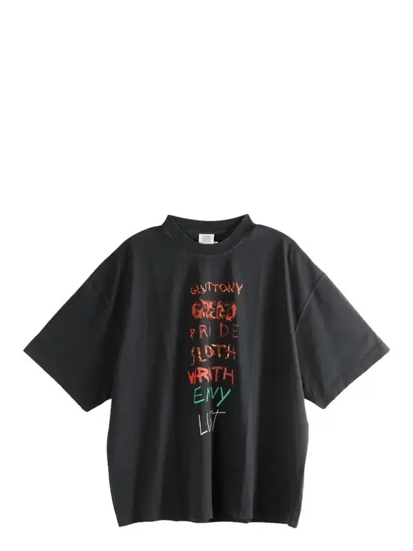 Vetements 7 Sins Tee Washed-out - Black