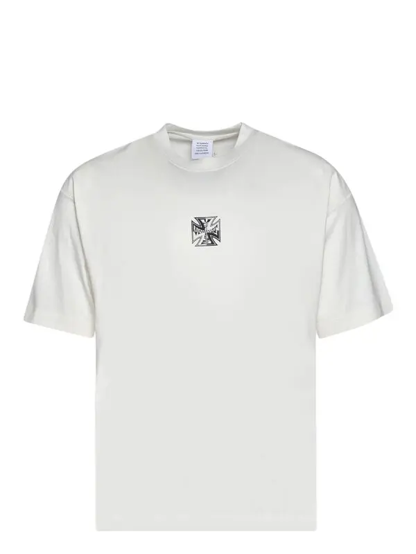 Vetements Biker Cross Logo Tee Vanilla - Ivory
