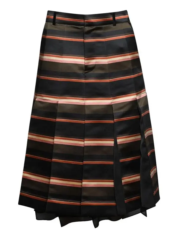 Sacai Striped Pleated Skirt - Multicolor