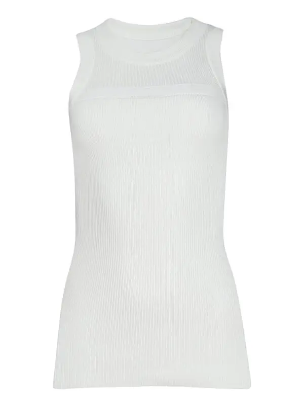 Sacai Cotton Knit Tank Top - Off White