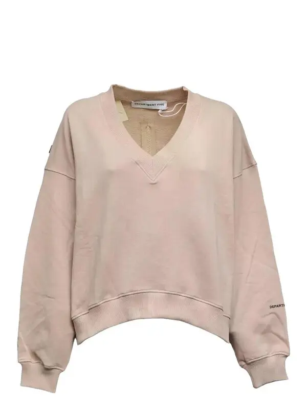 DEPARTMENT 5 V-neck Zip Sweatshirt - Neutrals