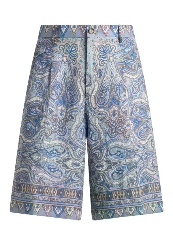 Etro Paisley-print Shorts - Blue