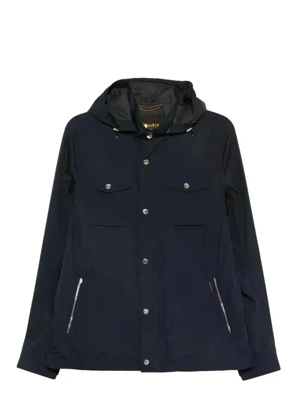 MOORER Hooded Pocket Jacket - Blue