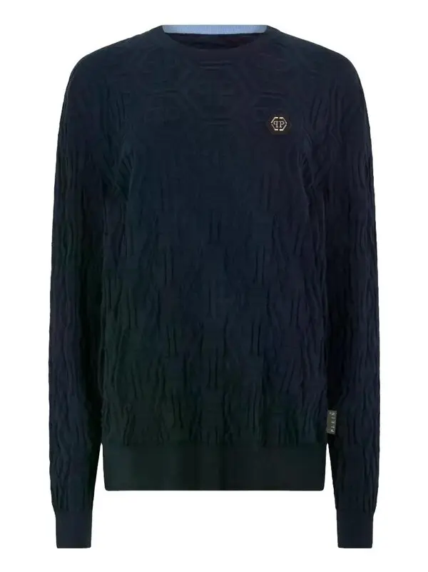 Philipp Plein Jacquard-monogram Sweater - Blue