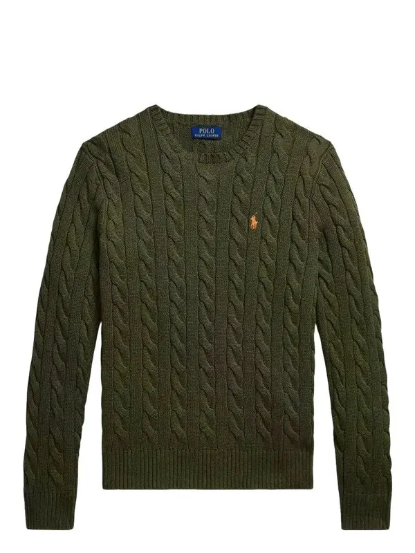 Polo Ralph Lauren Cable-knit Embroidered Sweater - Green