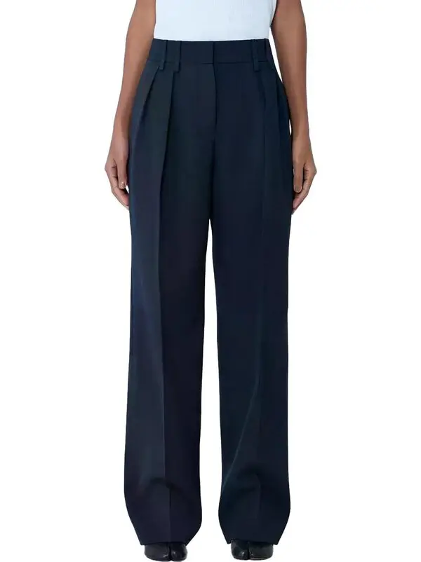 JIL SANDER Pleated Wide-leg Trousers - Blue