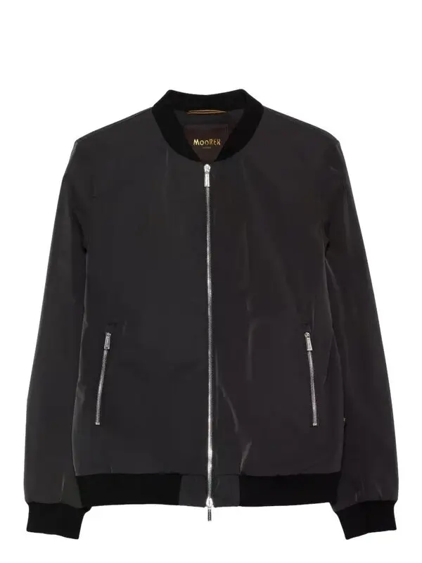MOORER Soranod6 Zip Bomber Jacket - Black