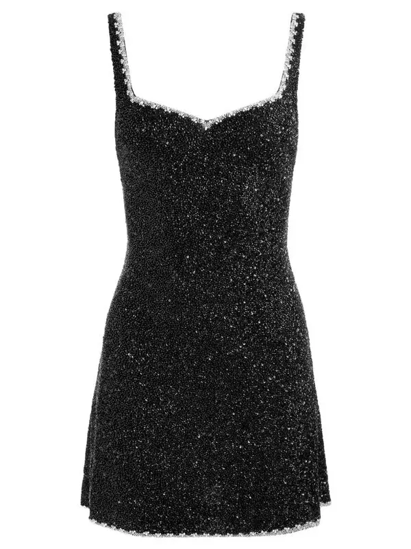 Alice + Olivia Eve Embellished Mini Dress - Black