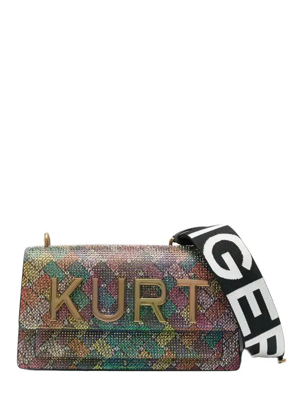 Kurt Geiger Embellished Logo Shoulder Bag - Black