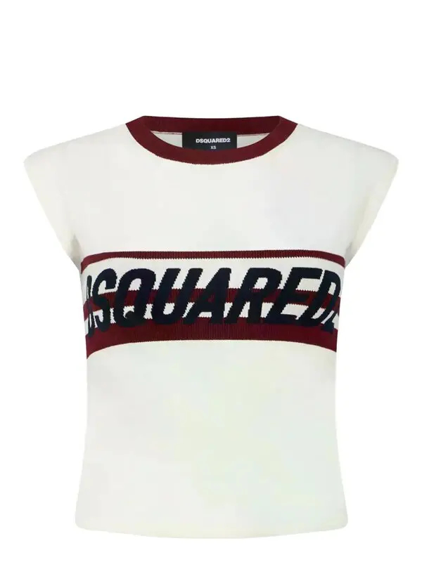 Dsquared2 Striped Knitted T-shirt - White