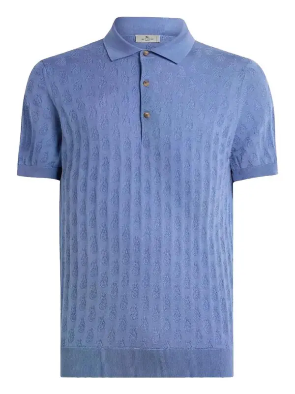 Etro Paisley-motif Polo Shirt - Blue