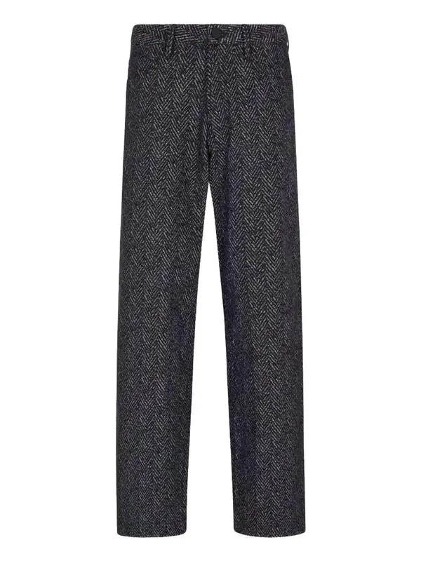 Giorgio Armani Chevron-jacquard Straight-leg Jeans - Blue