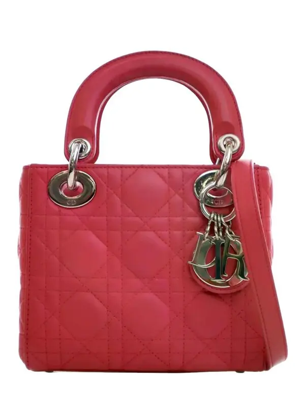 Dior 2013 Mini Lambskin Cannage Lady Satchel - Pink