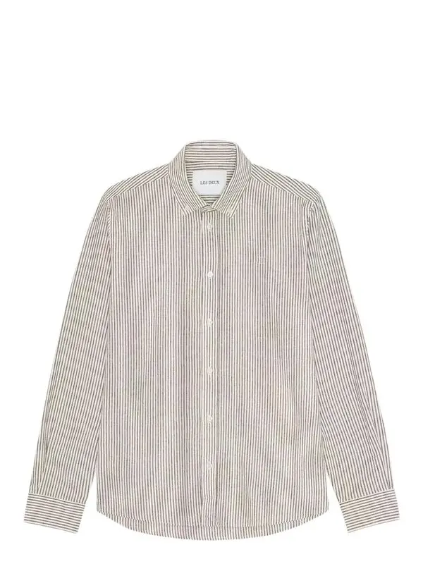LES DEUX Konrad Striped Shirt - Neutrals