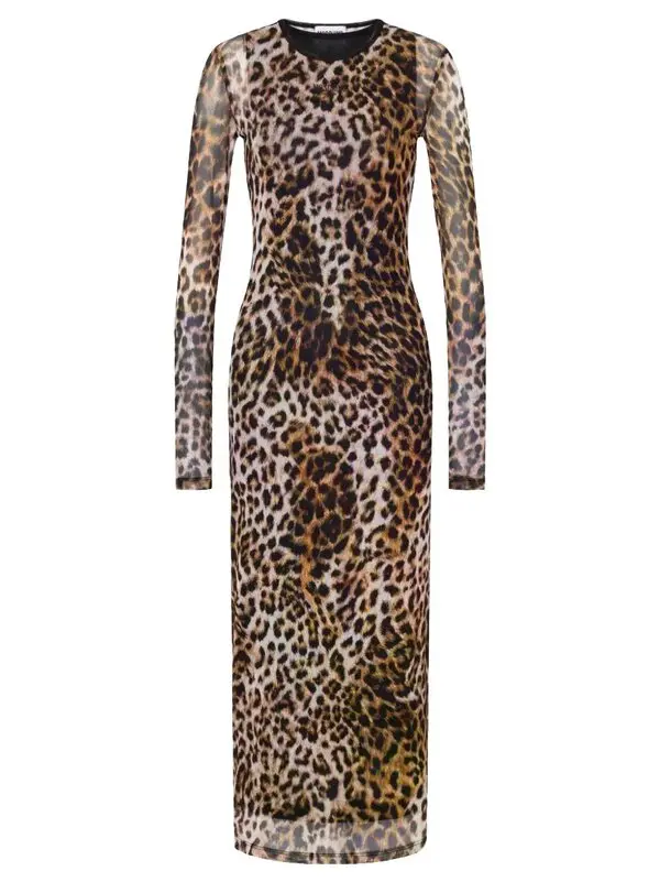 Moschino Leopard-print Maxi Dress - Brown