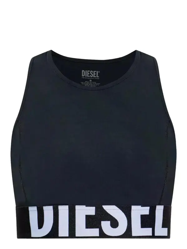 DIESEL Logo-band Cropped Top - Black