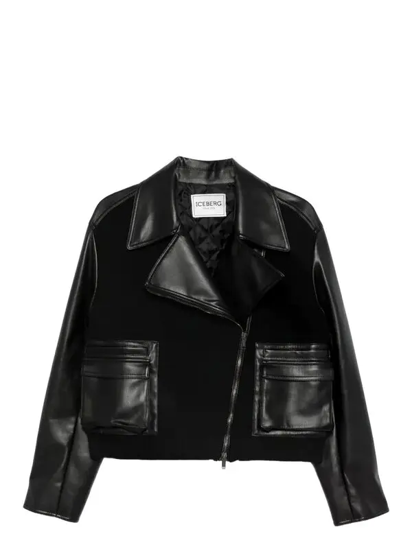 Iceberg Zip-up Biker Jacket - Black