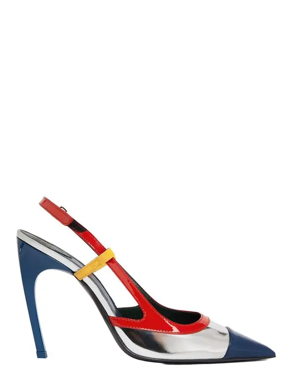 Casablanca Chrome Arch Slingback Pumps - Multicolor