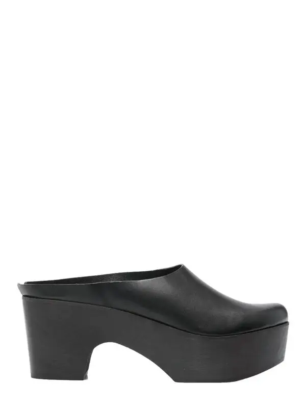 DANIELA GREGIS Leather Platform Mules - Black