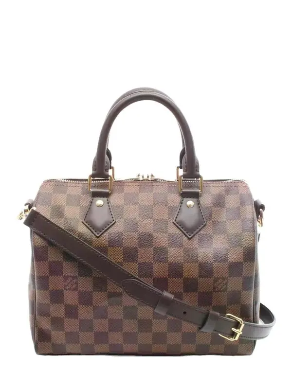LOUIS VUITTON Damier Ebene Speedy Bandouliere 25 Travel Bag - Brown