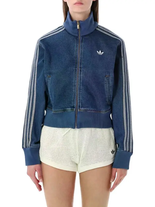 Adidas Denim Bomber Jacket - Blue