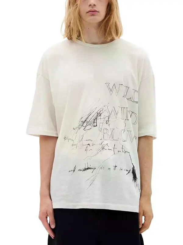ANN DEMEULEMEESTER Graphic-print T-shirt - Neutrals