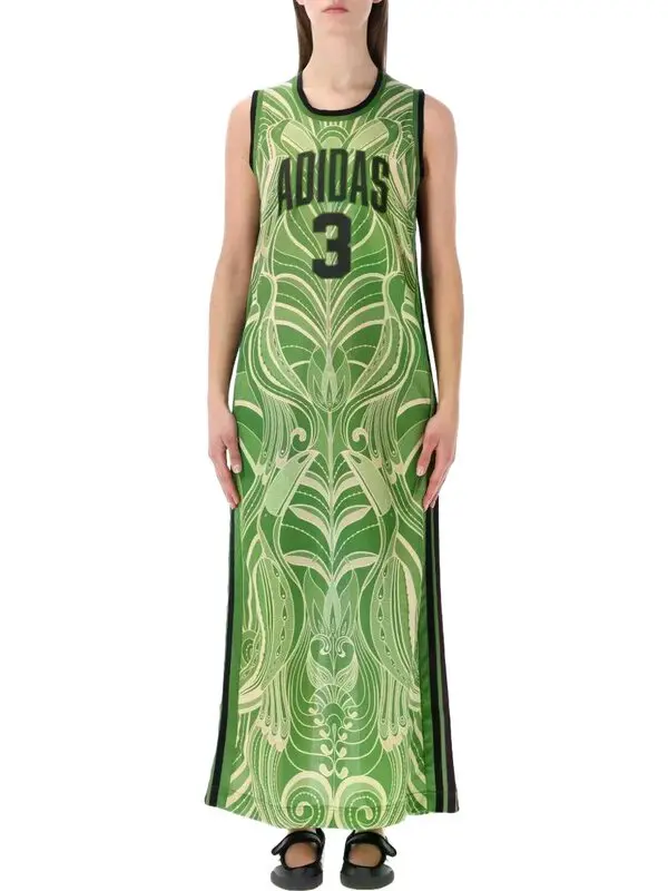 Adidas Floral Sleeveless Maxi Dress - Green