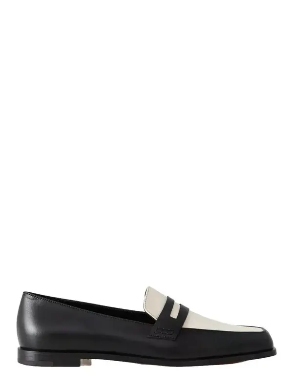 Manolo Blahnik Leather Square-toe Loafers - Black