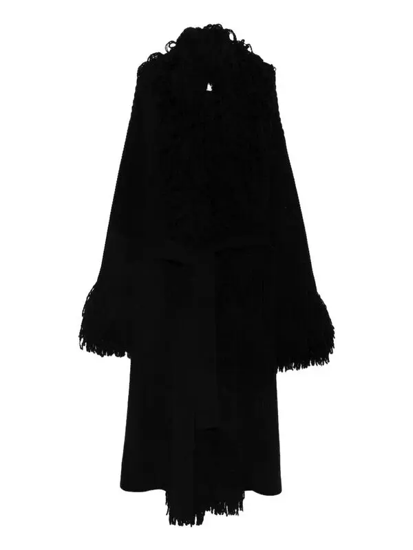 Blumarine Fringed Coat - Black