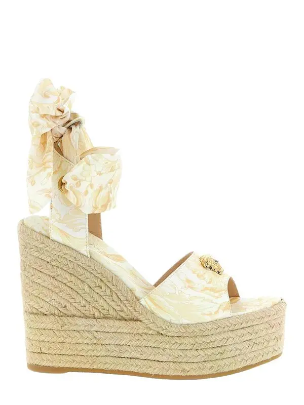 Versace La Medusa Barocco Wedges - Neutrals