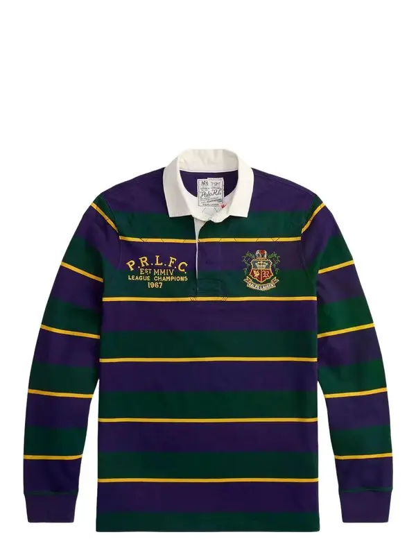 Polo Ralph Lauren Striped-logo Rugby Polo Shirt - Purple