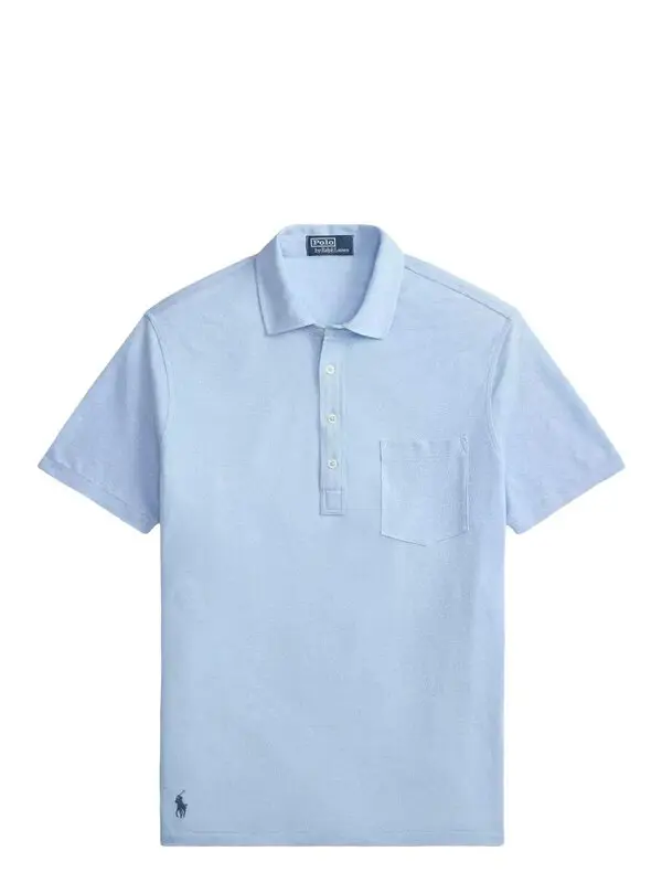 Polo Ralph Lauren Piqué Chest-pocket Linen Polo Shirt - Blue