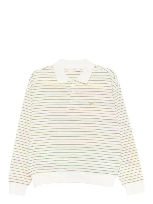 DUNST Striped Polo Shirt - White