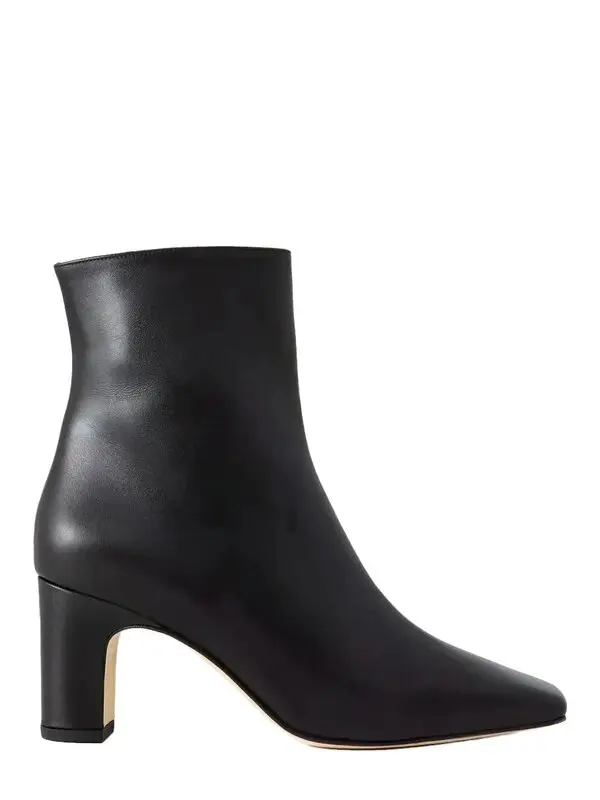 Manolo Blahnik Square-toe Zip-up Boots - Black