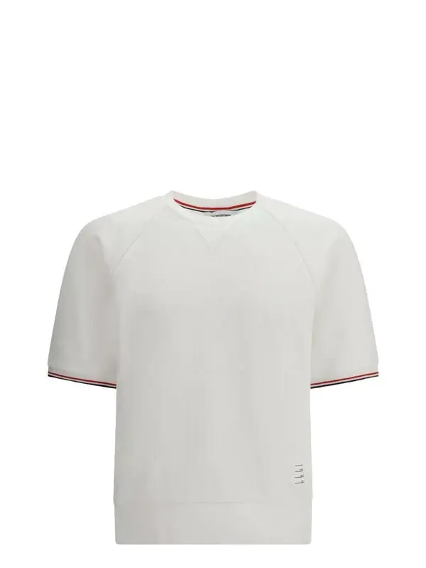 Thom Browne Short Sleeve Raglan Sweater - White