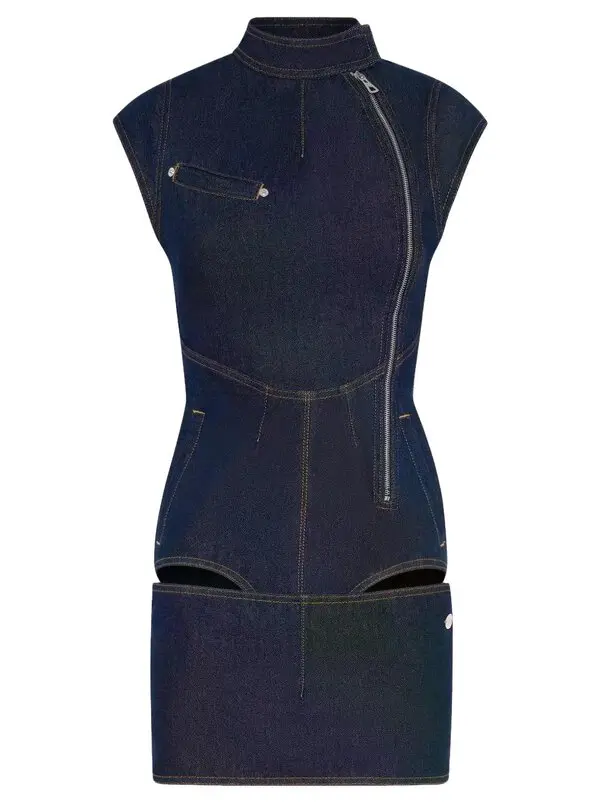 Jean Paul Gaultier La Robe Zipped Denim Mini Dress - Blue