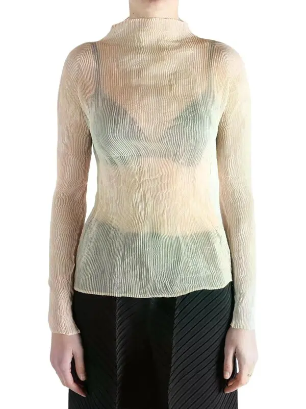 Issey Miyake Pleated Top - Neutrals