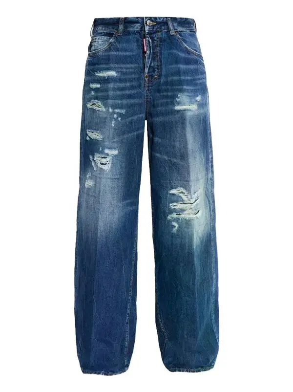 Dsquared2 Distressed Wide-leg Jeans - Blue